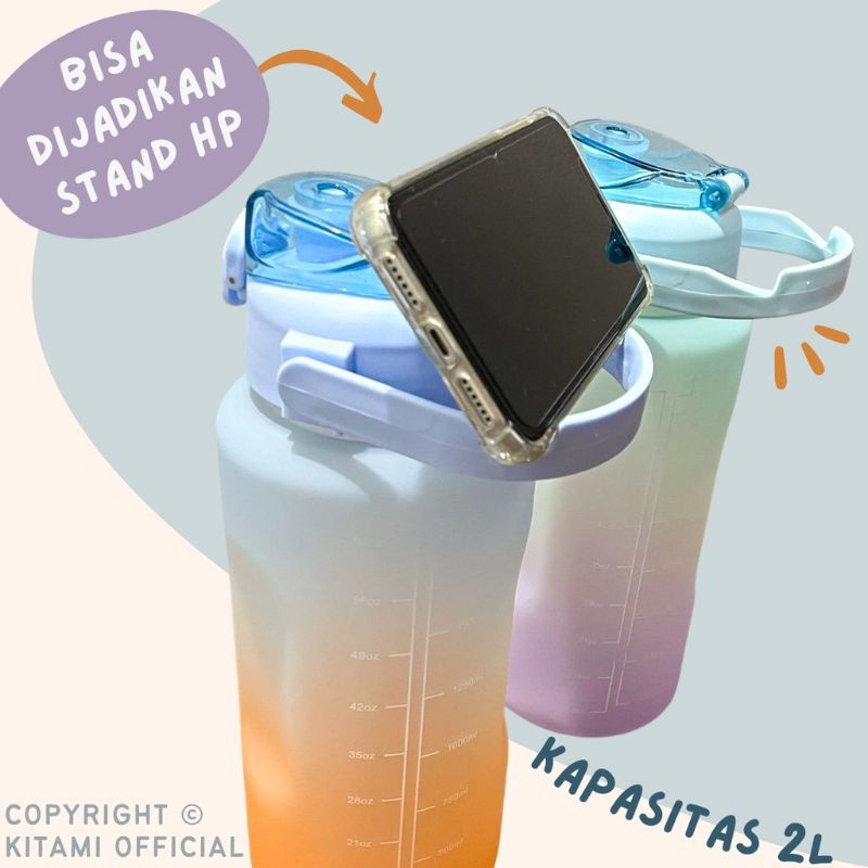 Jual BOTOL Minum Viral 2L (Free Stiker) | Shopee Indonesia