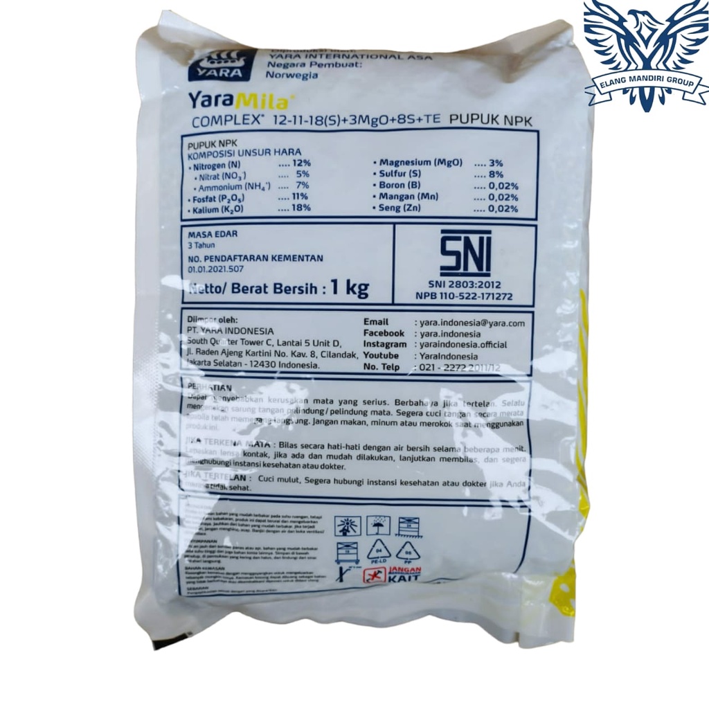 Jual Pupuk NPK Yara Mila Complex 12-11-18(S)+3MgO+8S+TE Kemasan Pabrik ...
