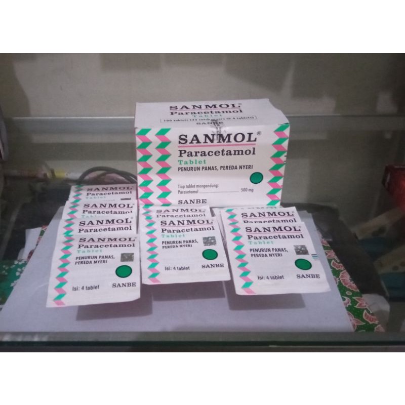 Jual SANMOL PARACETAMOL 500 MG 1 STRIP ISI 4 TABLET | Shopee Indonesia