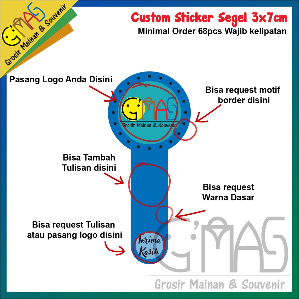 Jual Custom Sticker segel seal sticker botol stiker sticker toples ...