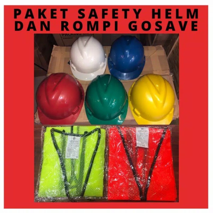 Jual Safety Helmet Paket Helm Safety Dan Rompi Jaring | Shopee Indonesia