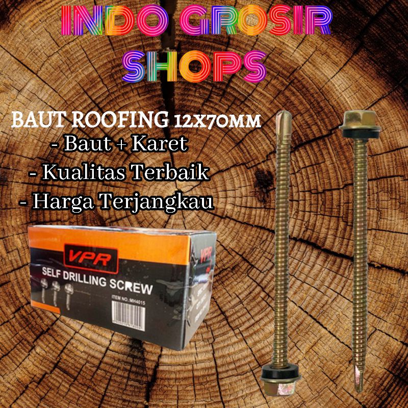 Jual Baut roofing 12 x 70 baut rofing 7cm 1pcs atap baja ringan alderon ...