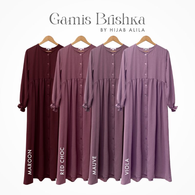 Jual Gamis Brishka By Hijab Alila Bahan Crinkel | Shopee Indonesia