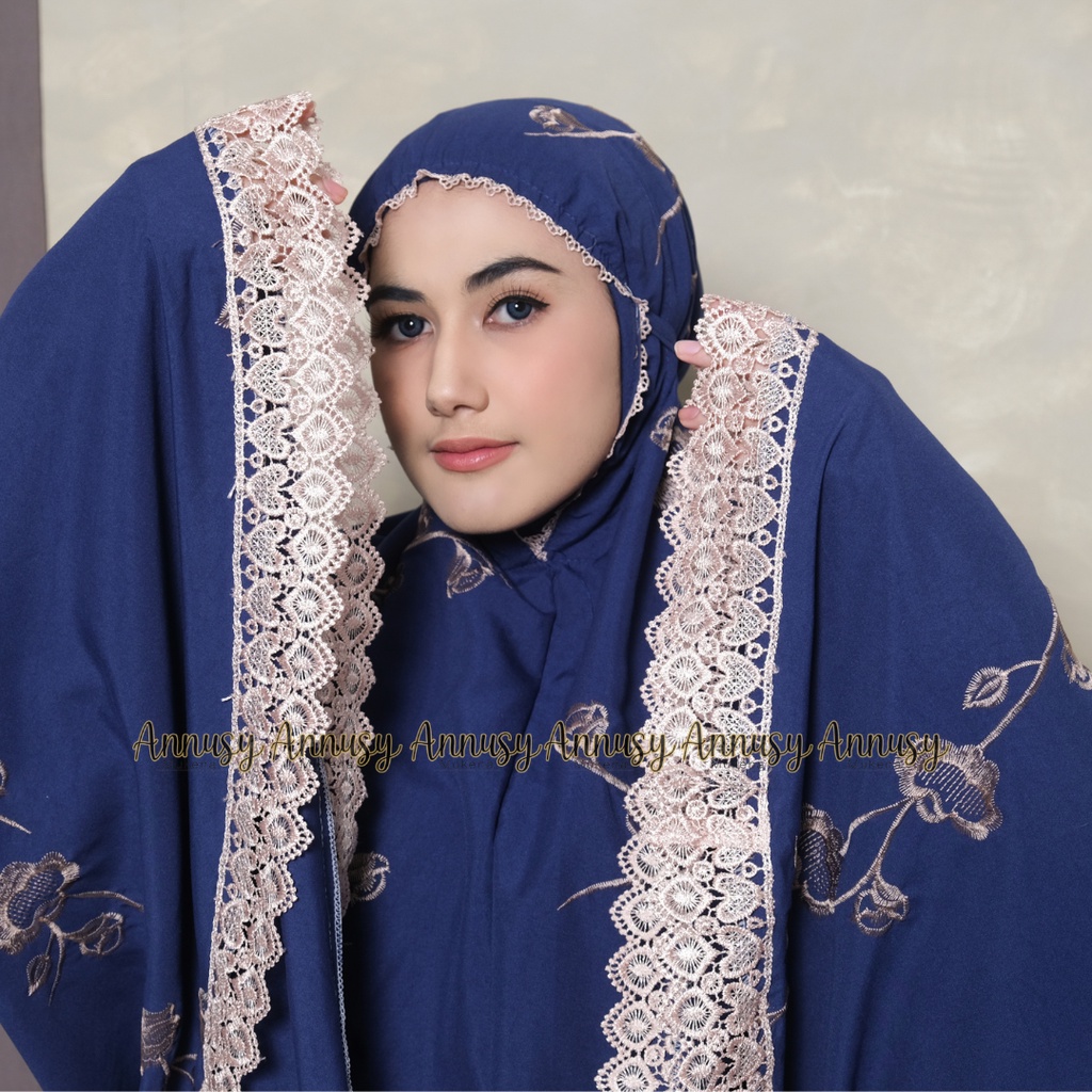 Jual ANNUSY - Mukena Dewasa Katun Premium Bordir Mewah Premium Series Akifa | Shopee Indonesia