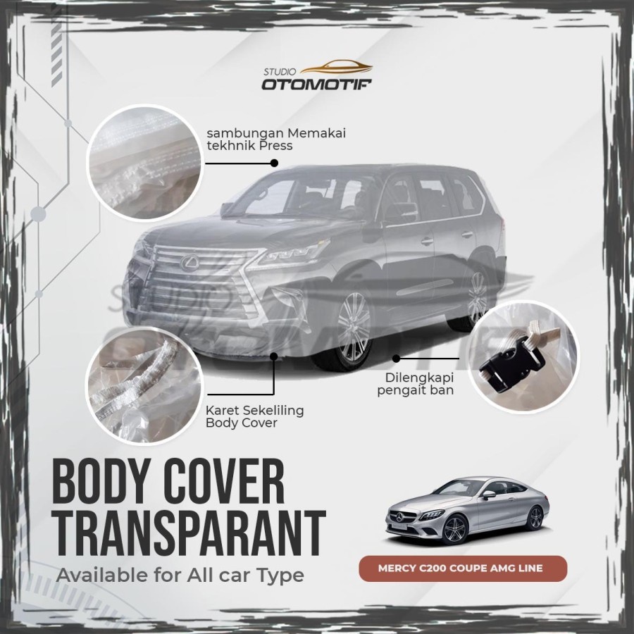 Jual BODY COVER MERCY C200 COUPE AMG W205 TRANSPARENT PLASTIK 0,8 ...
