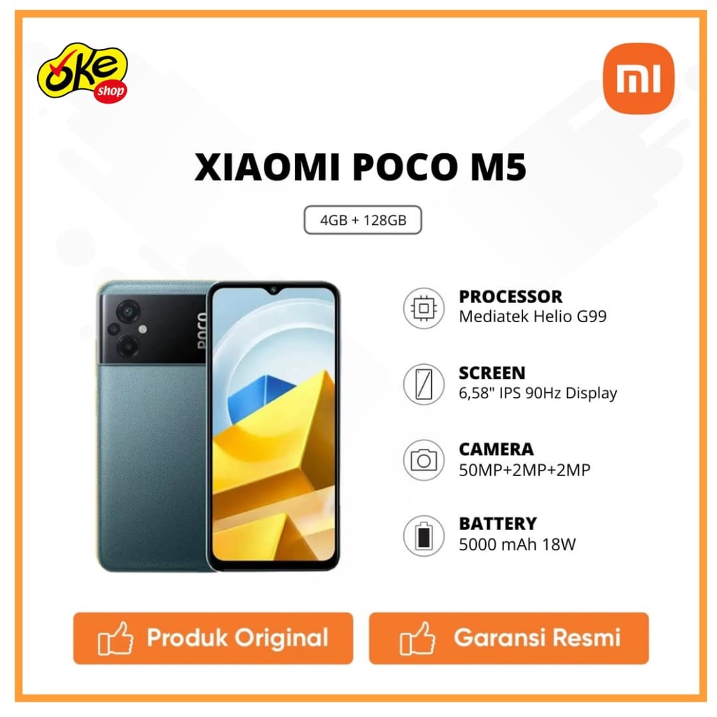 Jual Xiaomi Poco M5 Smartphone (4GB / 128GB) Garansi Resmi | Shopee ...