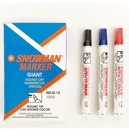 Jual Snowman Spidol Permanent Marker G 12 | Shopee Indonesia