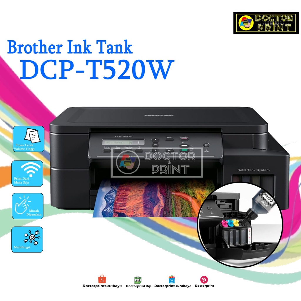 Jual Printer Brother DCP T520W Print Scan Copy Wireless | Shopee Indonesia