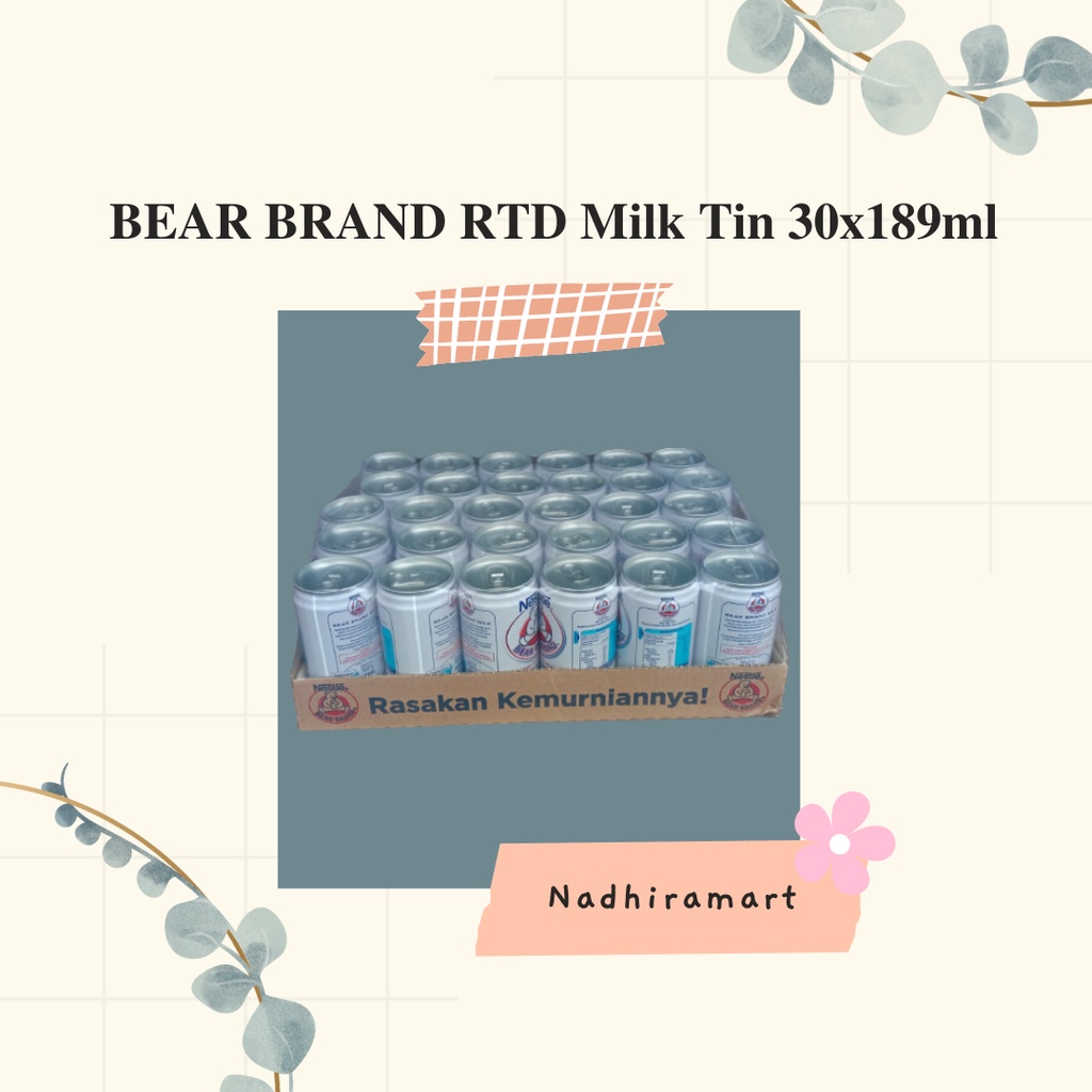 Jual BEAR BRAND RTD Milk Tin 30x189ml - 1 Karton (30pcs) | Shopee Indonesia