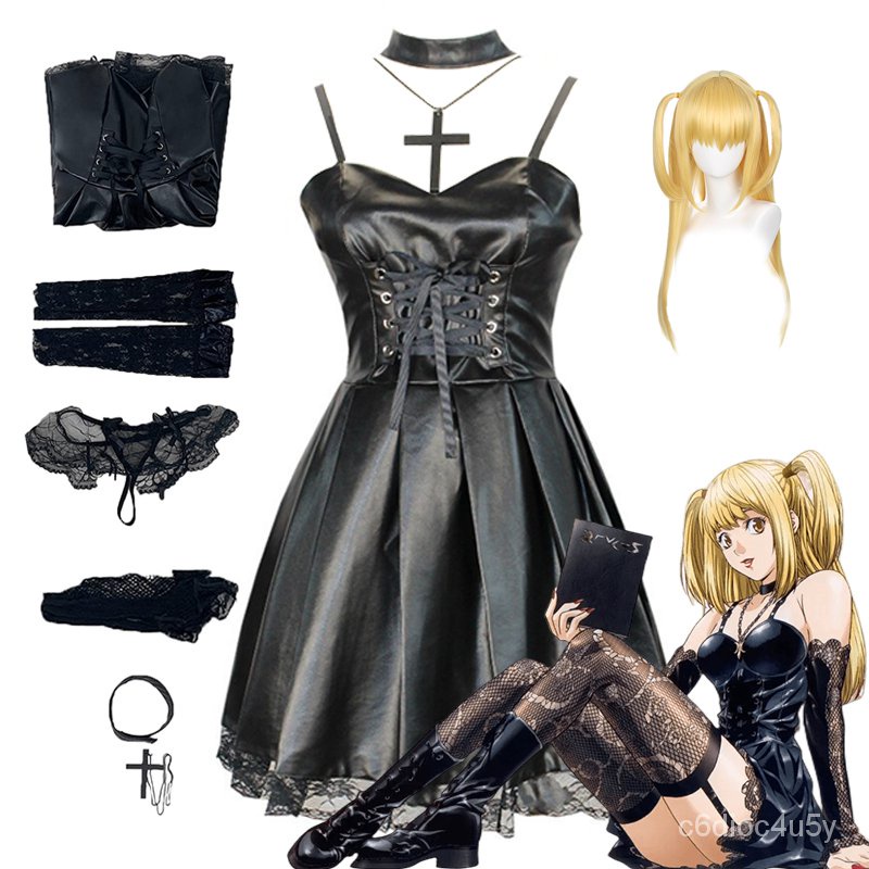 Jual Death Note Cosplay Anime Misa Amane Costume Faux Leather Sexy ...