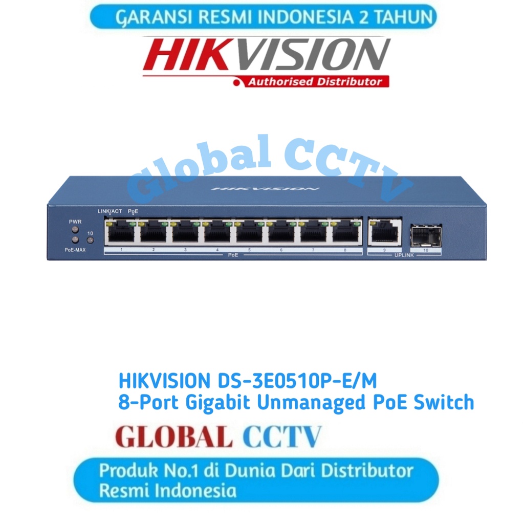 Jual SWITCH HUB HIKVISION 8 PORT DS-3E0510P-E/M SWITCH HUB 8 PORT ...