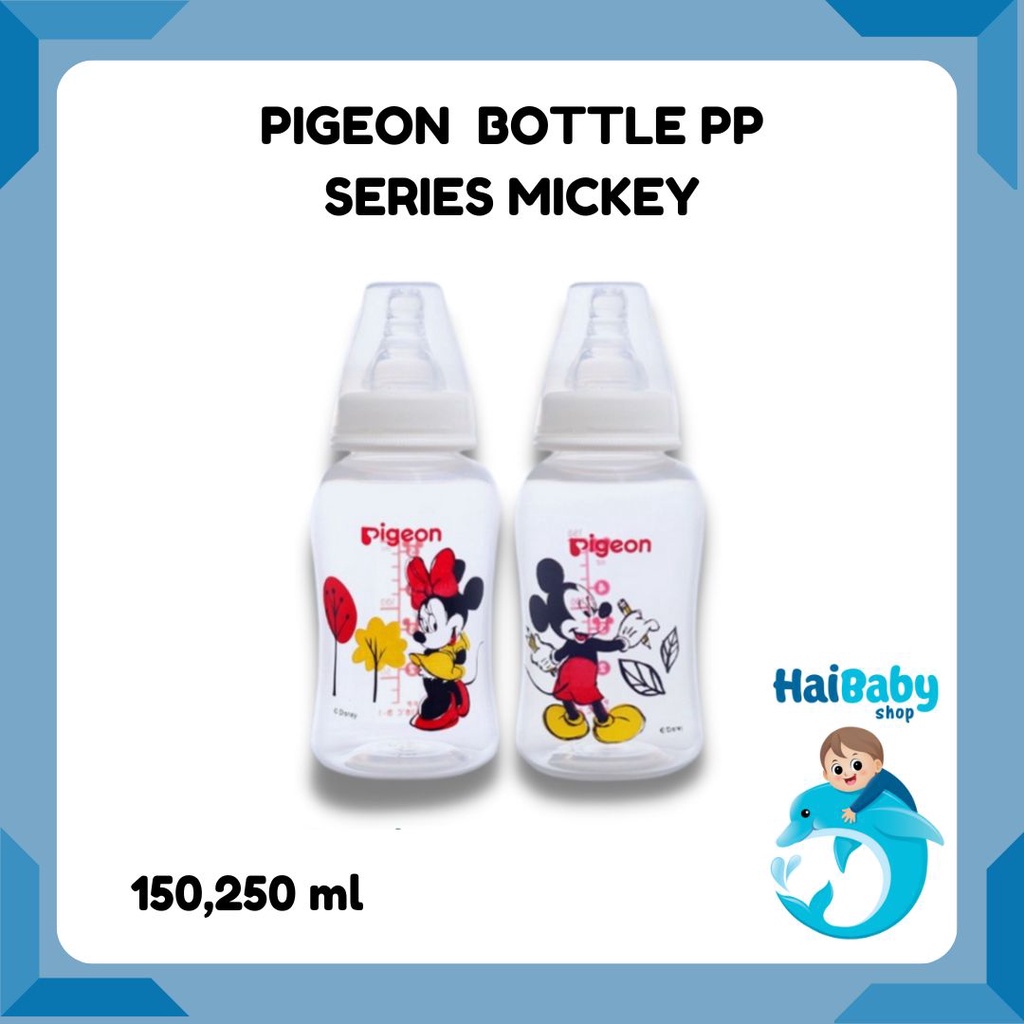 Jual PIGEON Botol PP Clear Streamline Minnie/Mickey/150ml/250ml | Shopee Indonesia