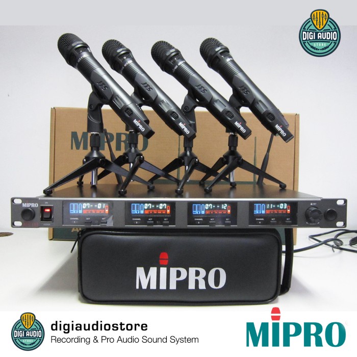Jual Microphone Wireless - 4 Mic Vocal Mipro Act747 + Act72H Mikrofon # ...