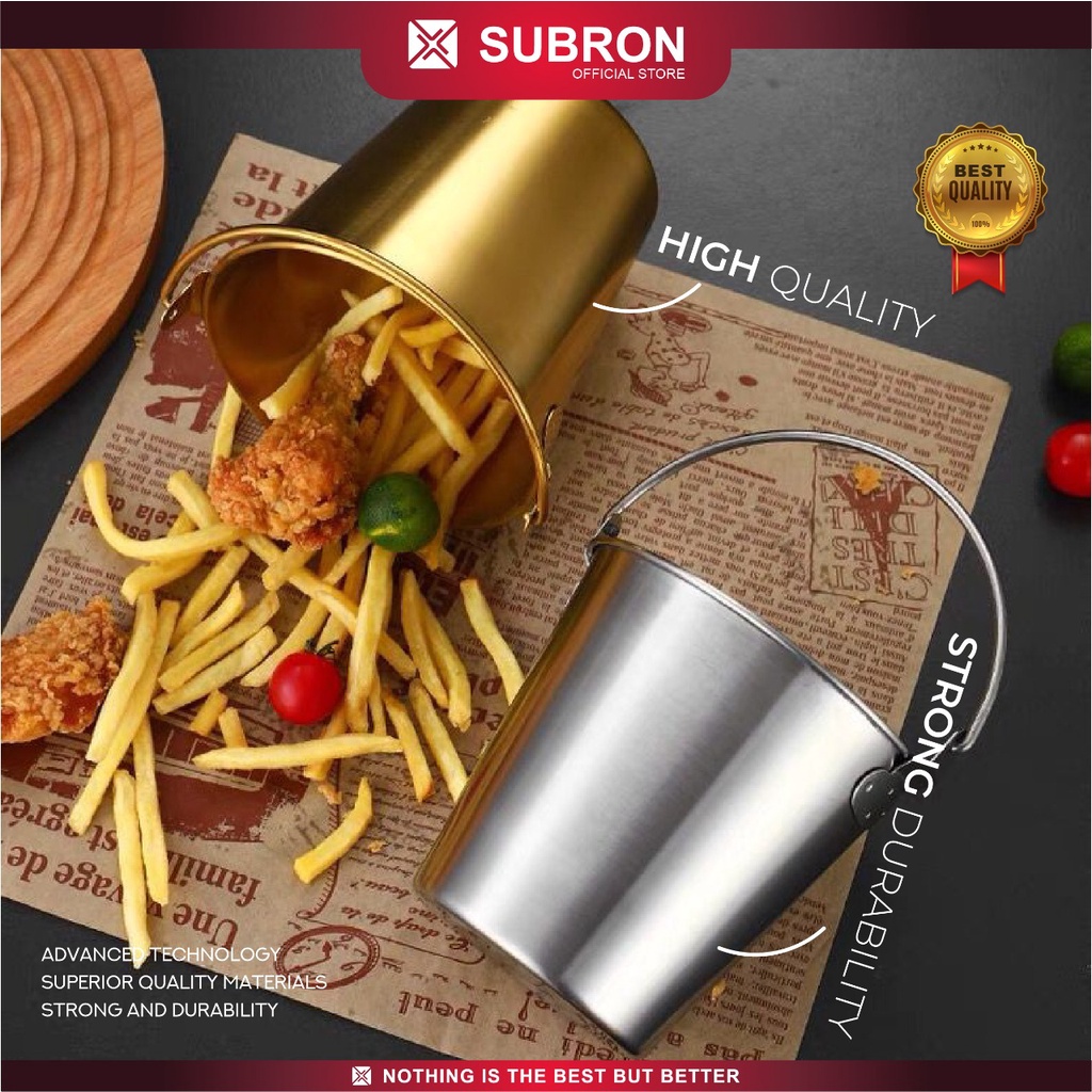 Jual SUBRON SUS304 Ice Bucket Stainless Steel 0.7L 1L Warna Wadah Ember ...