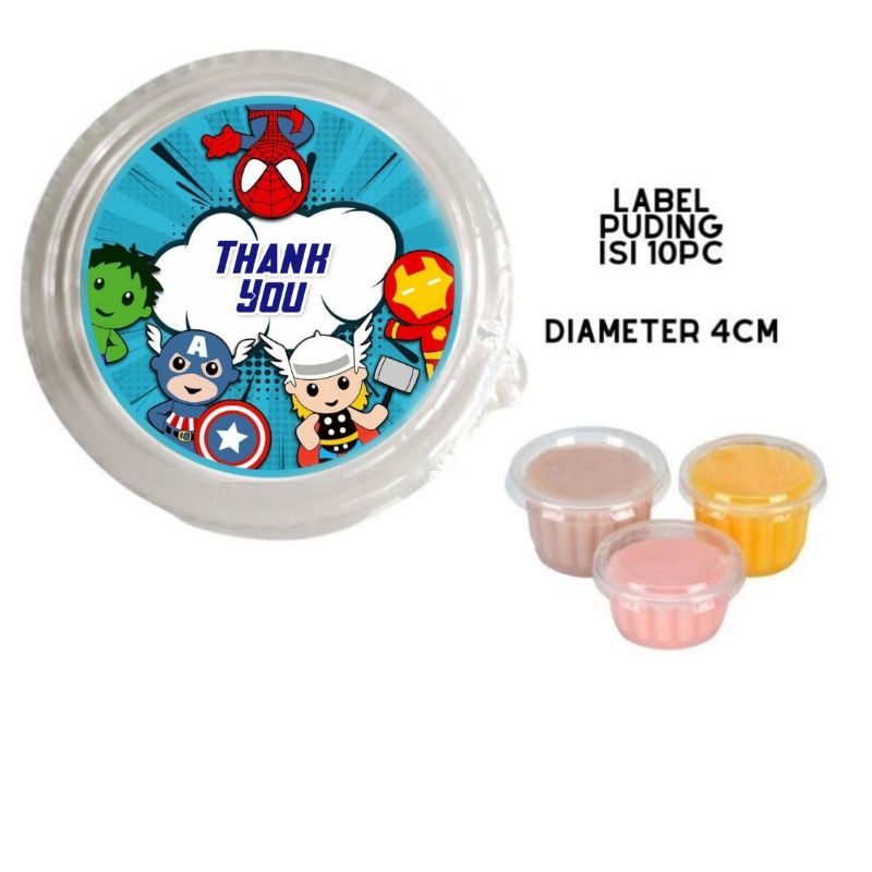 Jual Label stiker puding AVENGERS label cup puding cup pudding label ...