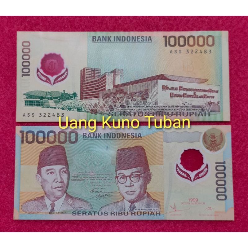 Jual Uang kuno Seratus ribu plastik . 100.000 polymer tahun 1999 ...