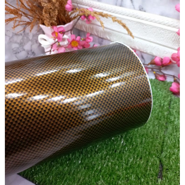 Jual Sticker Skotlet Carbon/ Stiker Karbon Hitam Gold | Shopee Indonesia