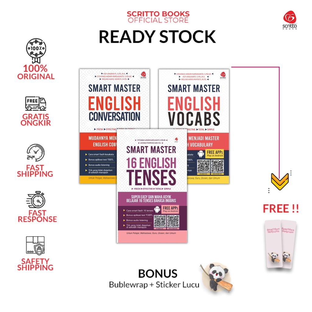 Jual Scritto Books - Paket 3 Buku Smart Master English Conversation ...