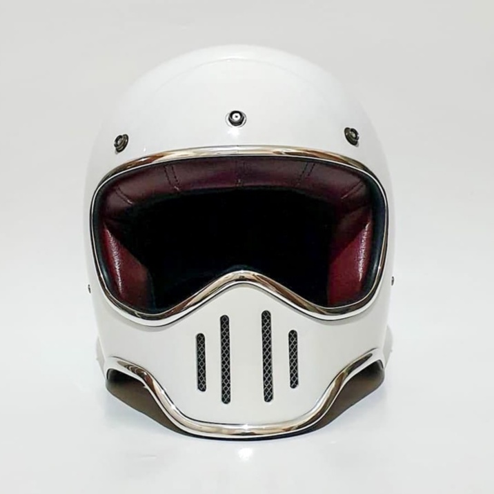 Jual HELM M50 BANDIT RETRO CAKIL CUSTOM WARNA PUTIH | Shopee Indonesia