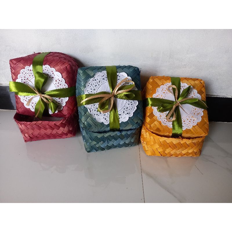 Jual Besek hias, Hampers, box snack, kotak catering (Ukuran 15x15 ...