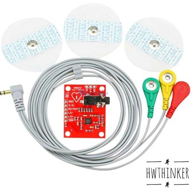 Jual Modul Sensor ECG EKG Electrocardiogram AD8232 pulse Heart Rate ...