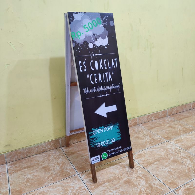 Jual STAND BANNER KAYU UKURAN 30 X 100 - STANDING PROMO BANNER JUALAN ...