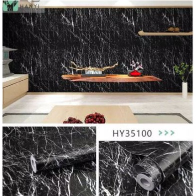 Jual WALLPAPER DINDING ukuran 45 cm x 10 M Motif WPP MARMER HITAM ...