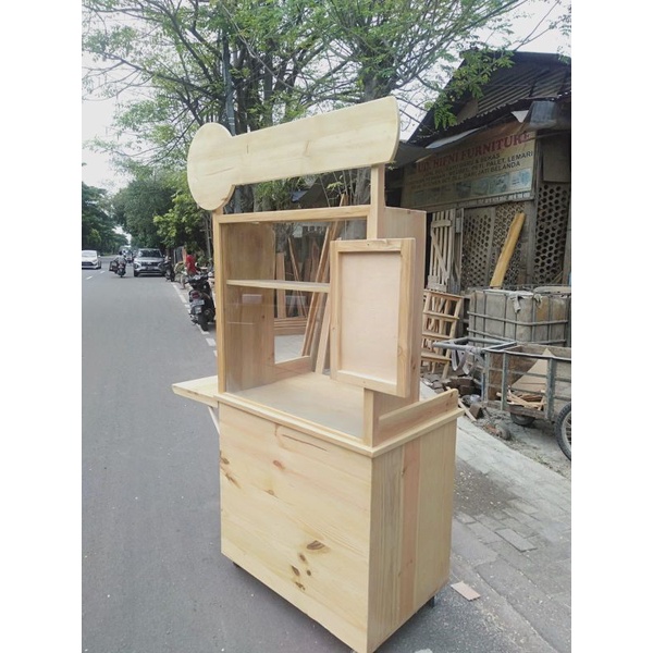 Jual booth kayu jati Belanda murah gerobak jualan gerobak minimalis ...