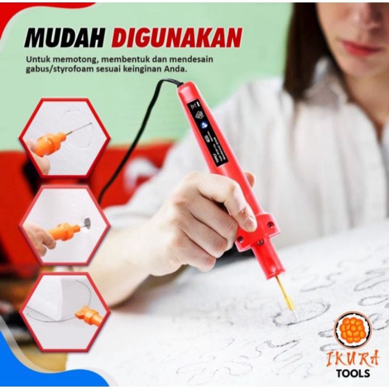 Jual Alat Potong Gabus 3 in 1 Ikura Styrofoam Cutter Hot Wire | Shopee ...