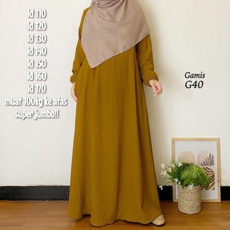 Jual GAMIS SUPER JUMBO LD 150-160-170 CM (muat bb 100kg up) | Shopee ...