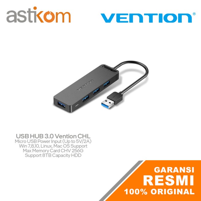 Jual USB HUB Vention 4-Port USB 3.0 With Power Input CHL | Shopee Indonesia