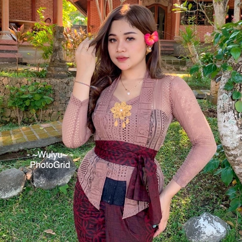 Jual Kebaya jadi brokat lace korea model tangan panjang pakai kancing ...