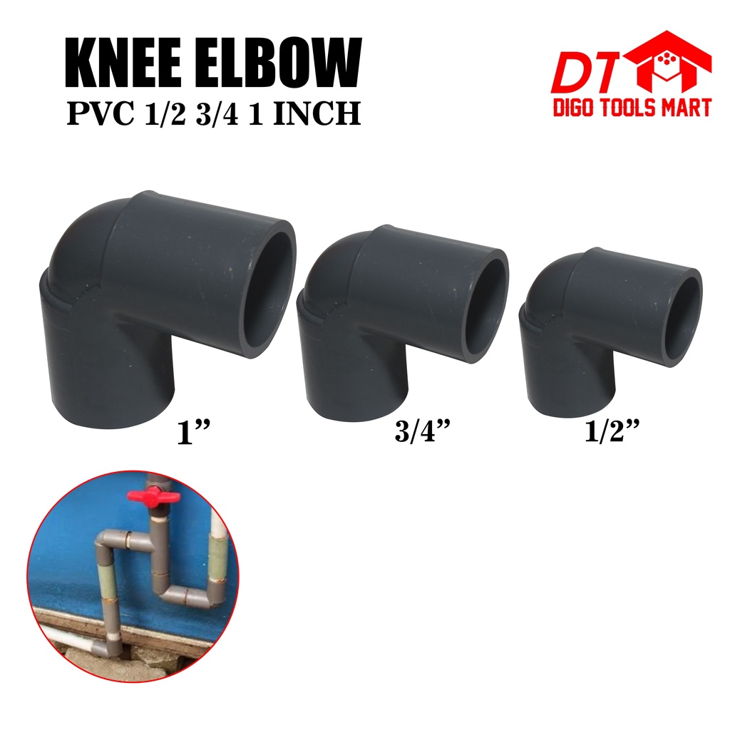 Jual Knee Elbow L PVC Keni Polos Ukuran 1/2 Inci 3/4 Inci 1 Inci ...