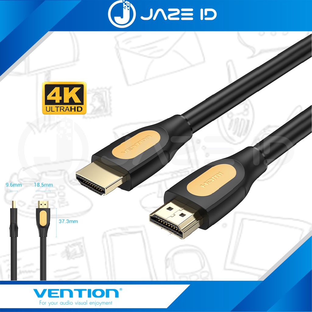 Jual Vention Kabel HDMI Male to HDMI 2.0 4K Cable Gold Plate 2M 3M 5M ...