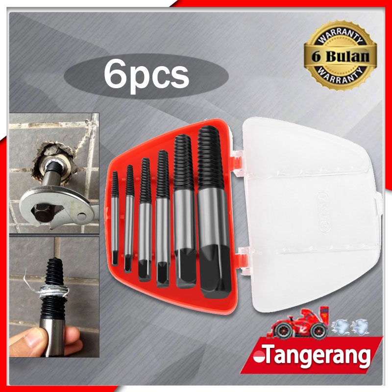 Jual Screw Extractor Set Mata Bor 6pcs/Set Extractor Broken Screw ...