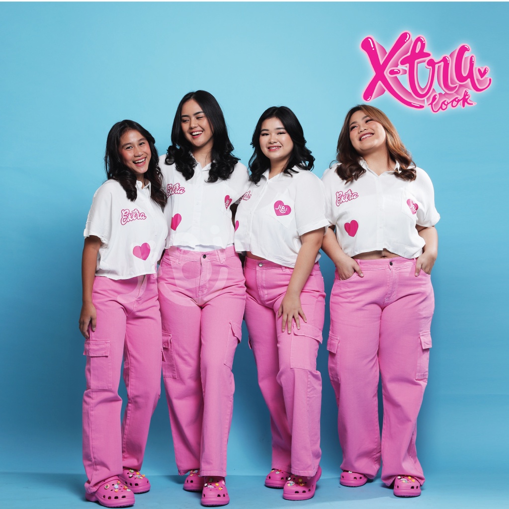 Jual JIBI - Invincible Cargo Jeans - Barbie Pink - Jeans Cargo - Celana ...