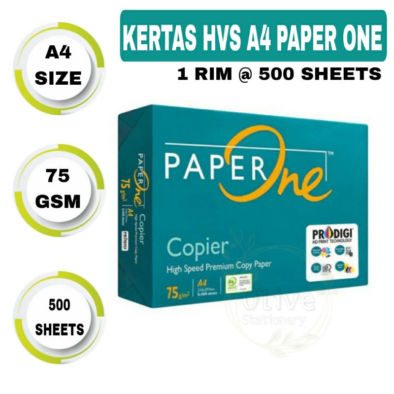 Jual KERTAS HVS A4 75 GRAM PAPER ONE, BMO, COPY PAPER 1 RIM ISI 500 LEMBAR | Shopee Indonesia