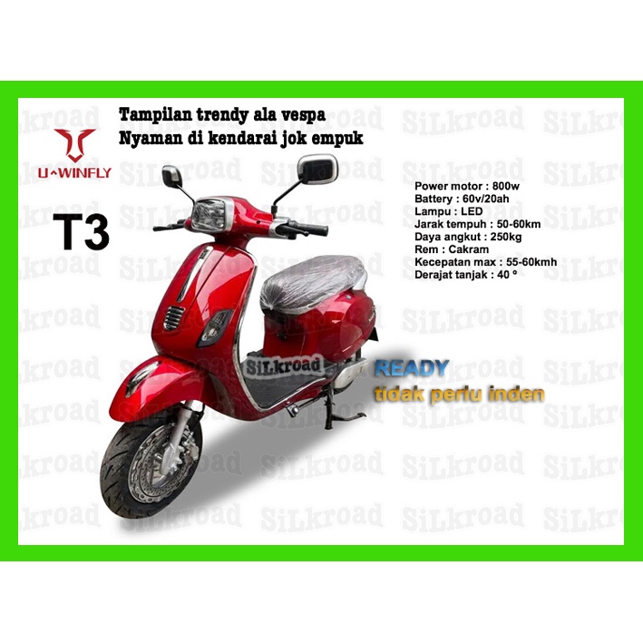 Jual sepeda motor Listrik electric T3 U-winfly uwinfly Ready Stock | Shopee Indonesia