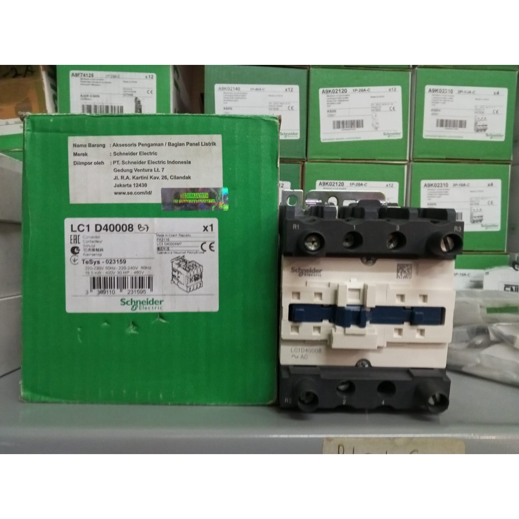 Jual SCHNEIDER CONTACTOR 4 POLE 2NO 2NC 60A 24VAC LC1D40008B7 | Shopee ...