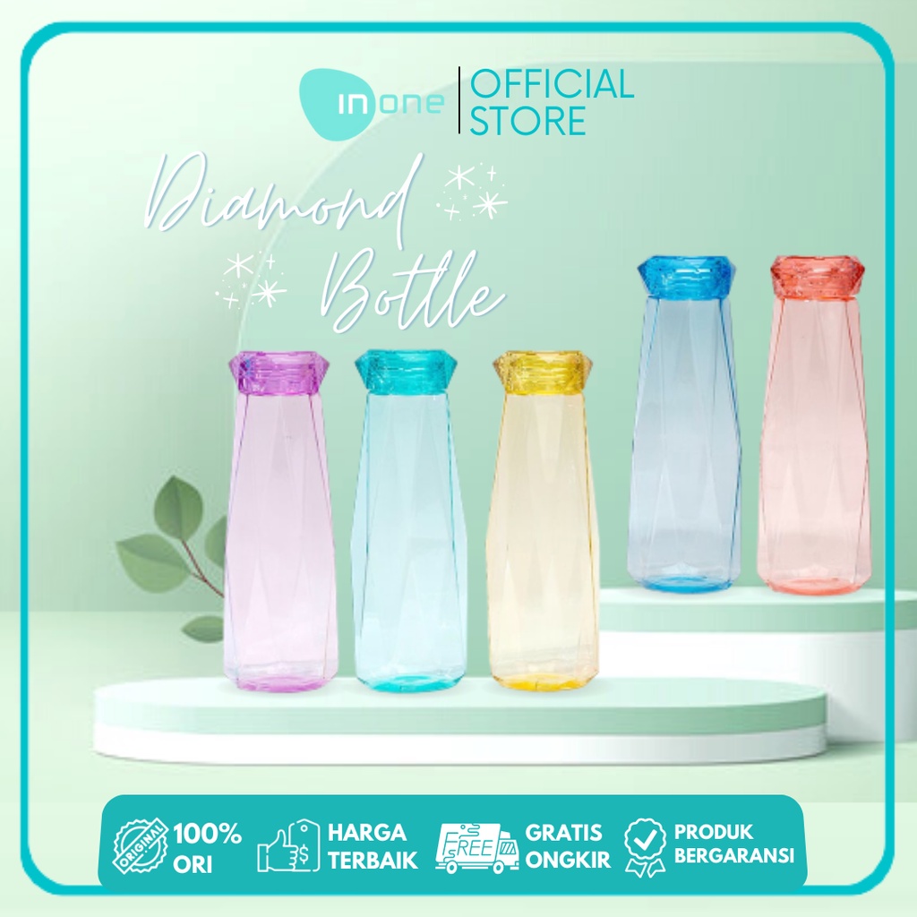 Jual Inone Botol Minum l Diamond Glass Drinking Bottle 400ml Capacity ...