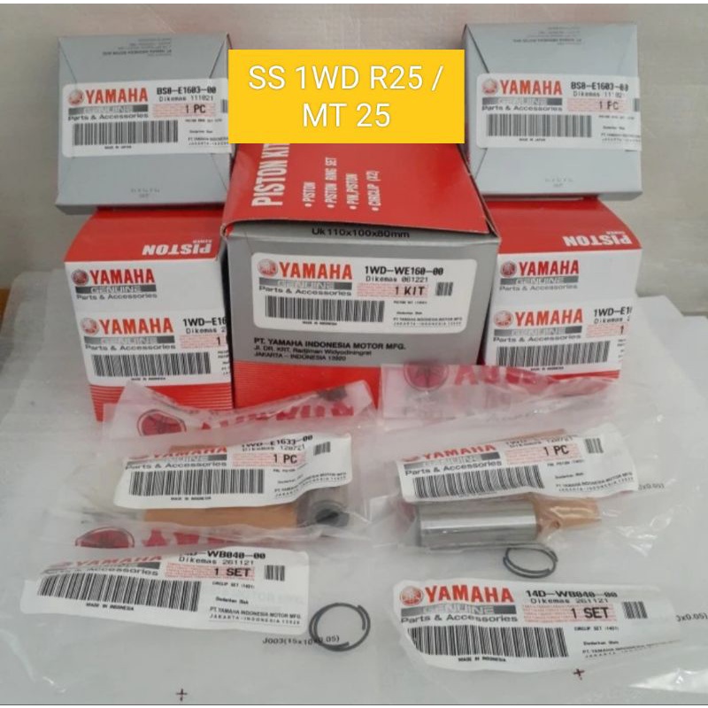 Jual piston kit set ring seher pin pen piston r25 r 25 mt 250 origional ...