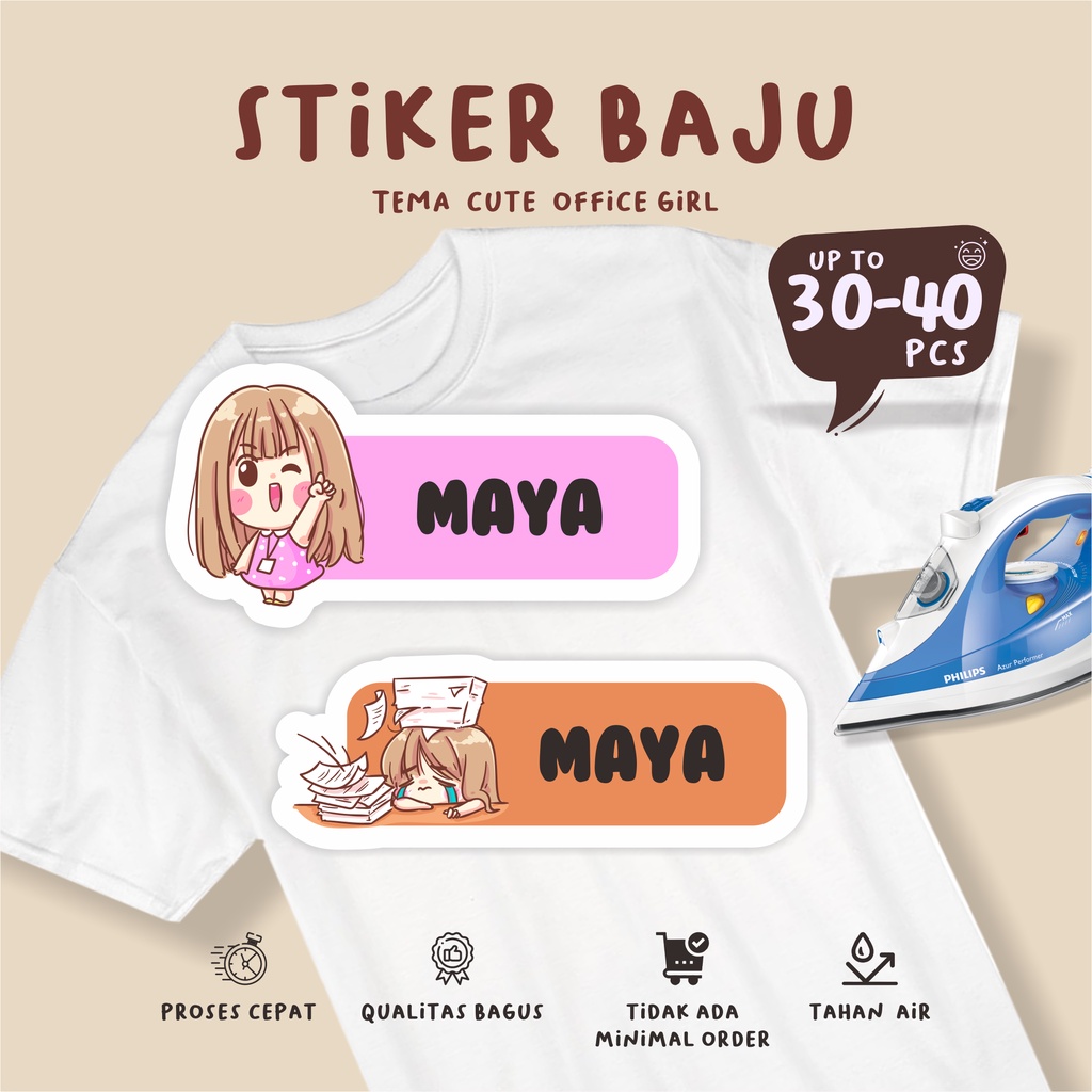 Jual (30-40pcs)Murahh cetak Stiker Kain Label Baju Nama Anak edisiCUTE ...