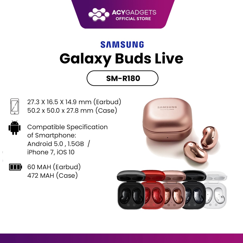 Jual SAMSUNG GALAXY BUDS LIVE SM-R180 ORIGINAL GARANSI RESMI SEIN ...
