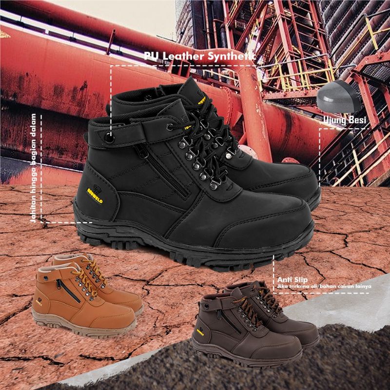 Jual Sepatu Safety Pria Ujung Besi Boot Sefty SEPATU SAFETY SEMI BOOTS ...