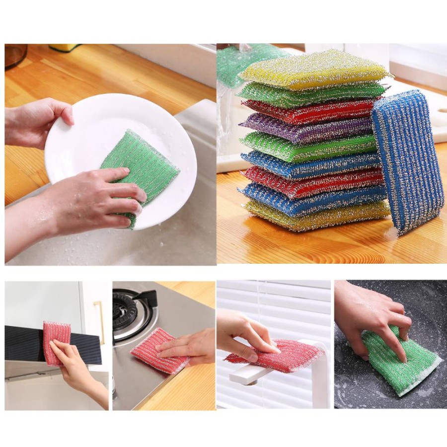 Jual spons metalik sponge cuci piring sabut jaring bantal gosok busa ...