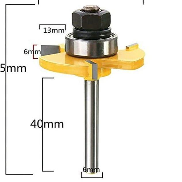 Jual tongue & groove shanks 1/4" mata profil router panel kayu as 6mm ...