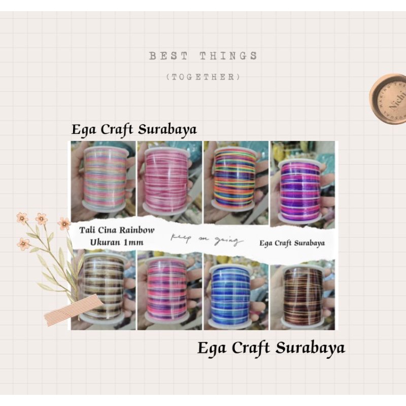 Jual Tali Cina Rainbow 1mm / Tali Satin Rainbow 1mm Per Meter | Shopee ...