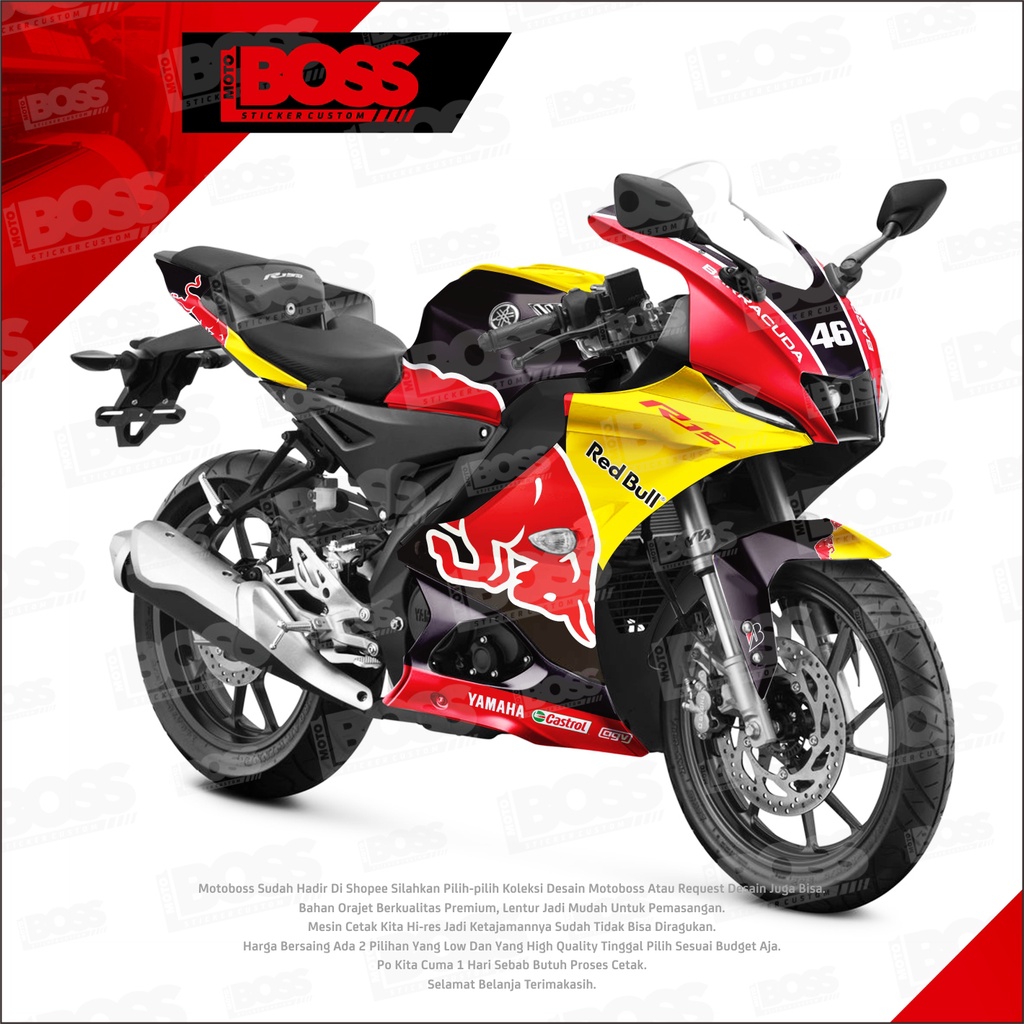 Jual Sticker Decal Yamaha R15 V4 Full Body Stiker Striping Full Body ...
