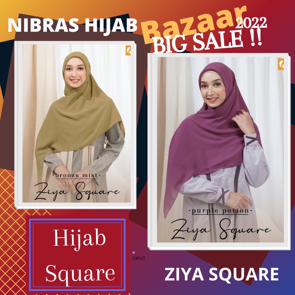 Jual NIBRAS HIJAB SEGI EMPAT ZIYA SQUARE / JILBAB SEGIEMPAT NIBRAS ...