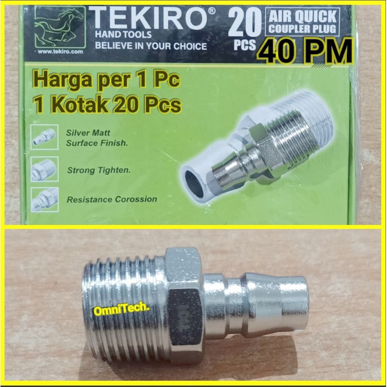 Jual Air Quick Coupler Kompresor Angin Two Touch 40 PM 40PM Tekiro PM 40 PM40 | Shopee Indonesia